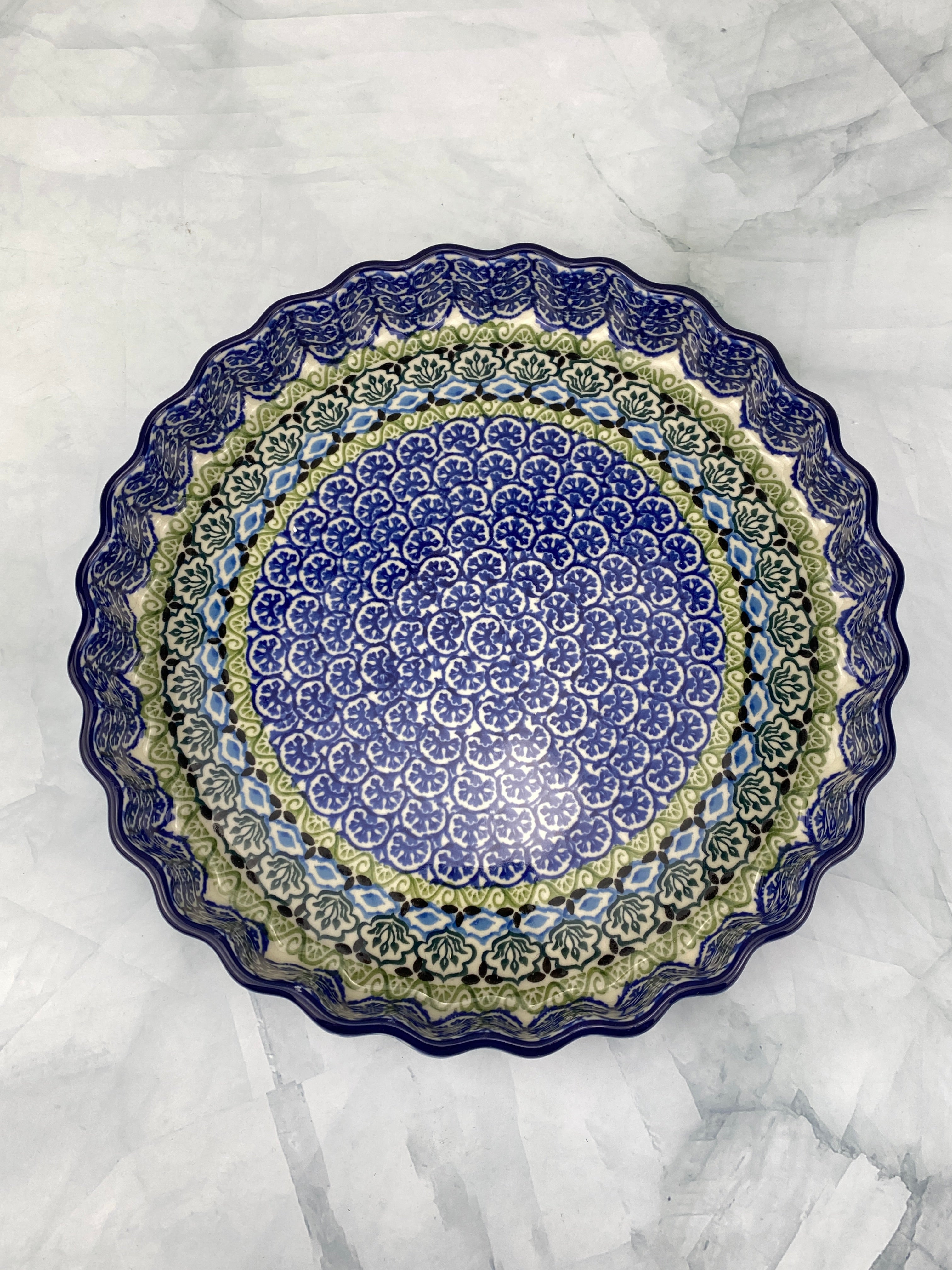 Ruffled Quiche / Tart Dish - Shape 637 - Pattern 1858 – Polish Pottery ...