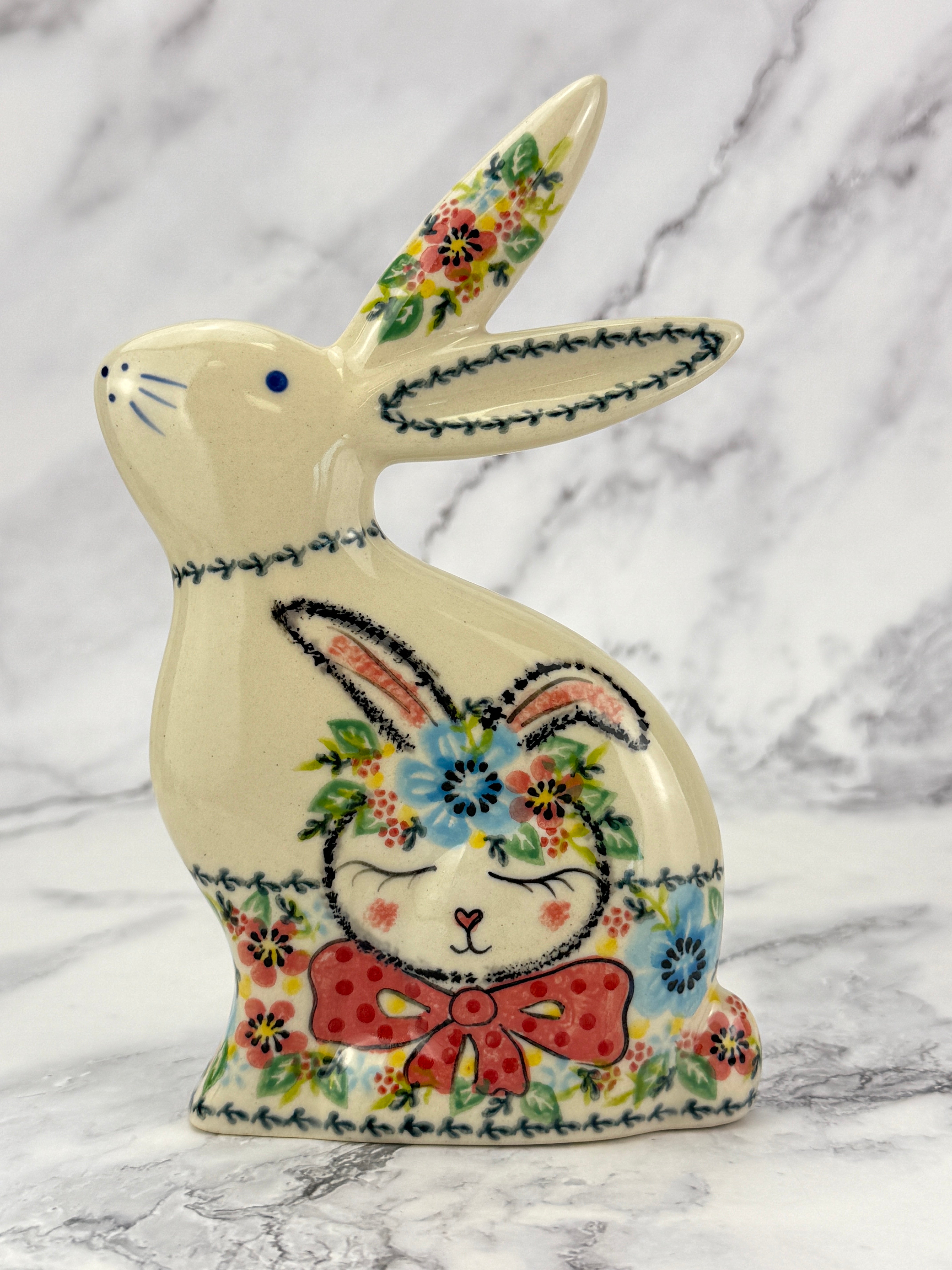 Tall Vena Bunny - Shape V613 - Pink Bunny – Polish Pottery Westlake
