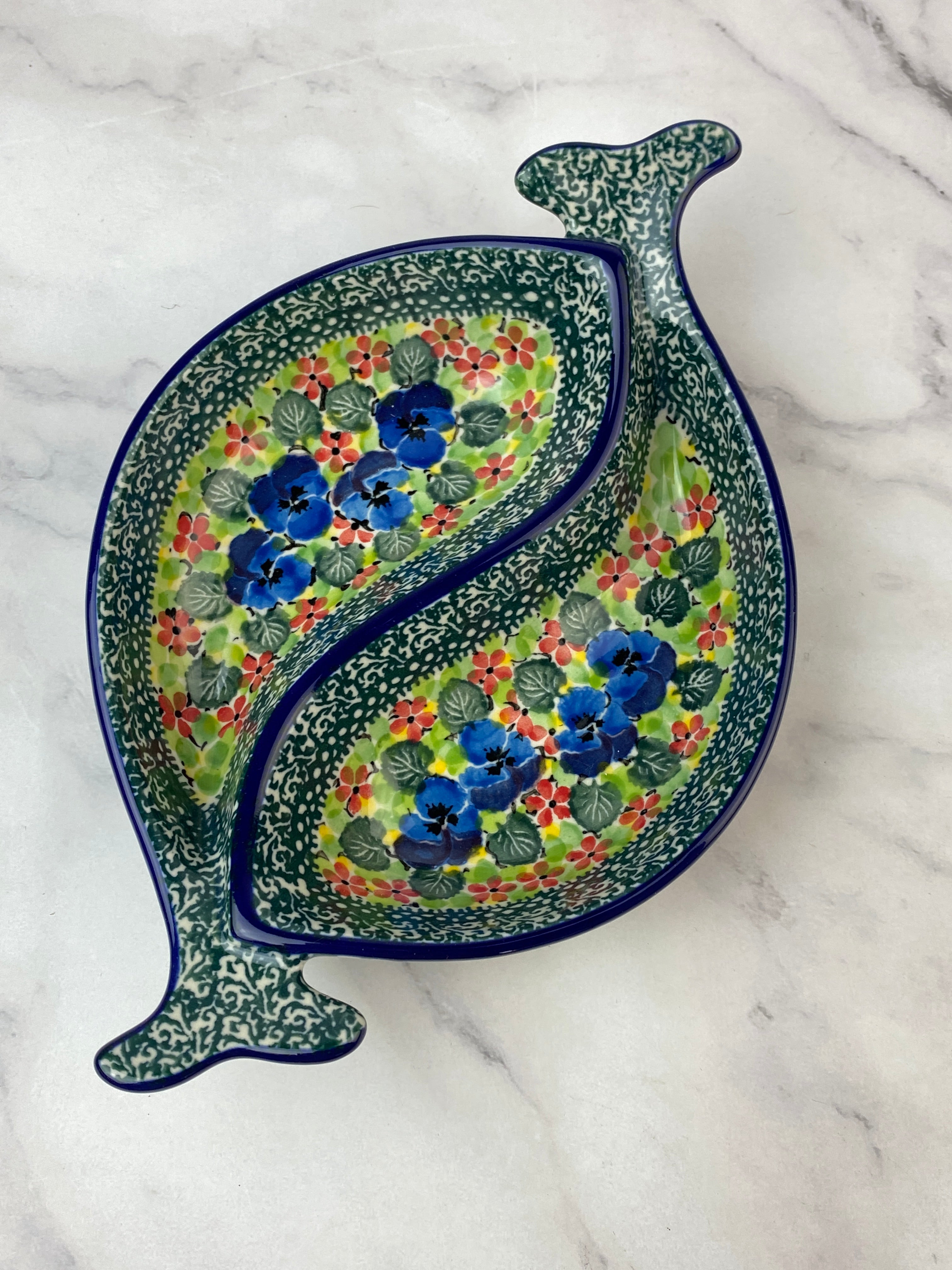 Two Part Unikat Fish Dish - Shape E89 - Pattern U4841 – Polish Pottery ...