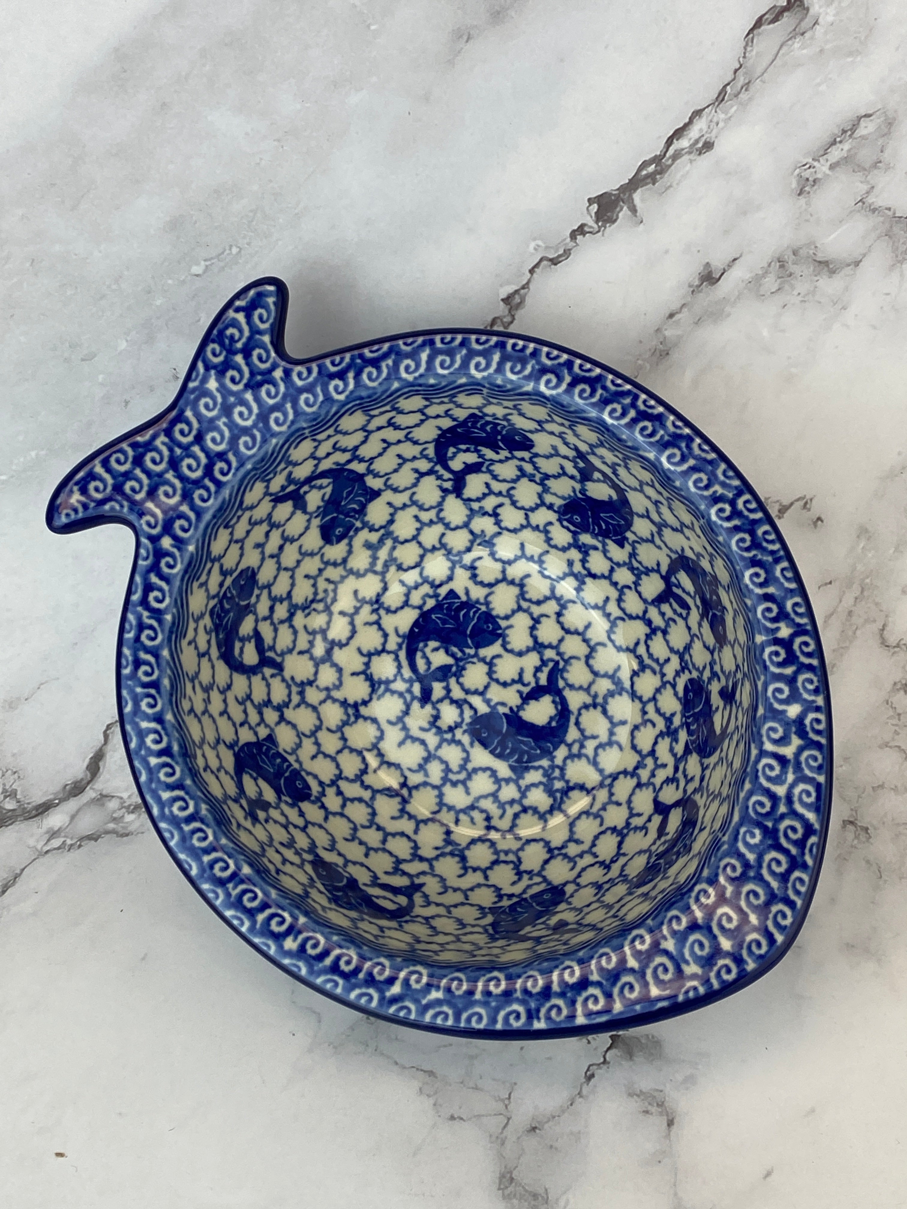 Fish Shaped Bowl - Shape E14 - Pattern 2386 – Polish Pottery Westlake