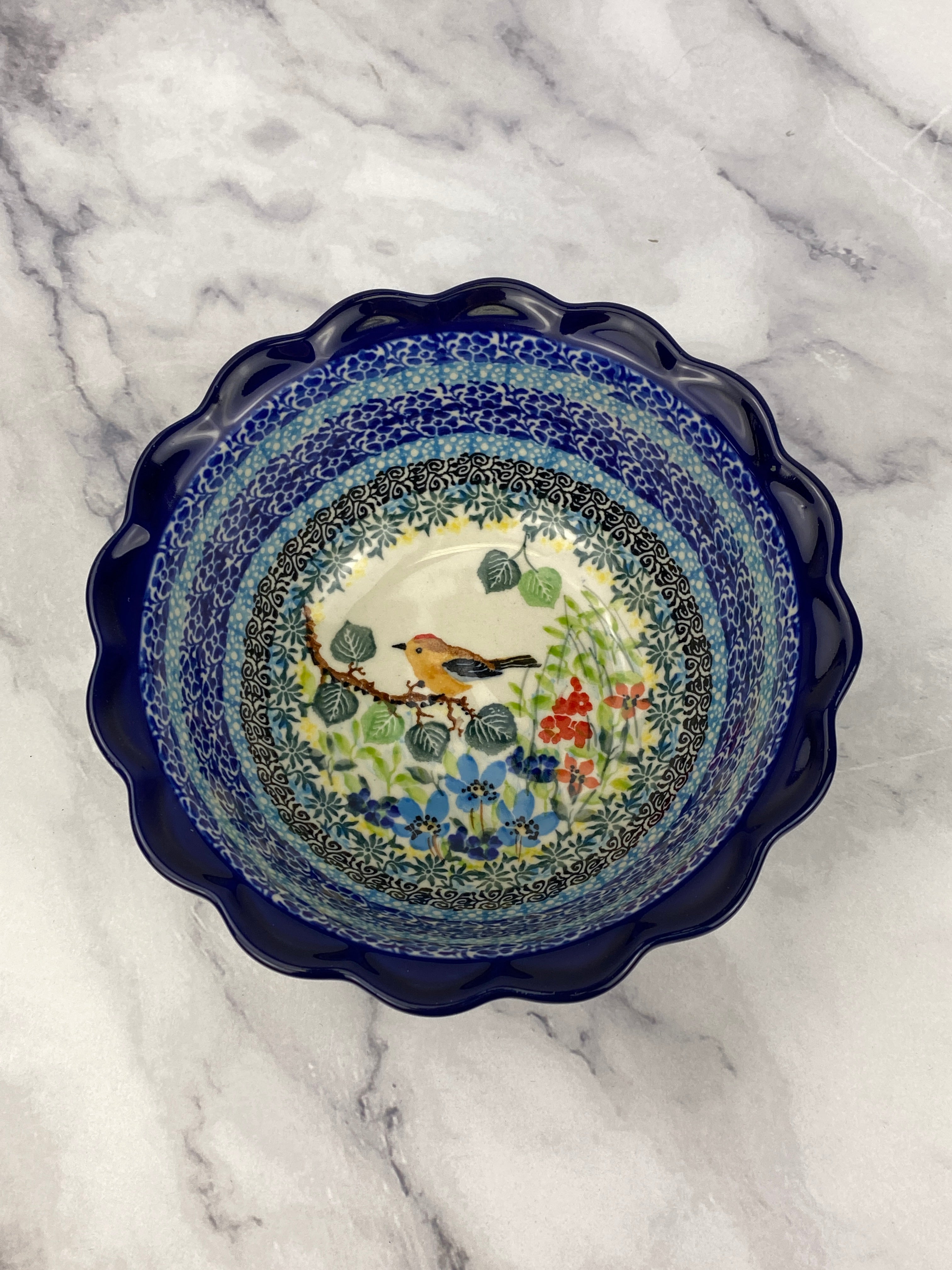 Unikat Ruffle Edged Bowl - Shape 288 - Pattern U5098 – Polish Pottery ...