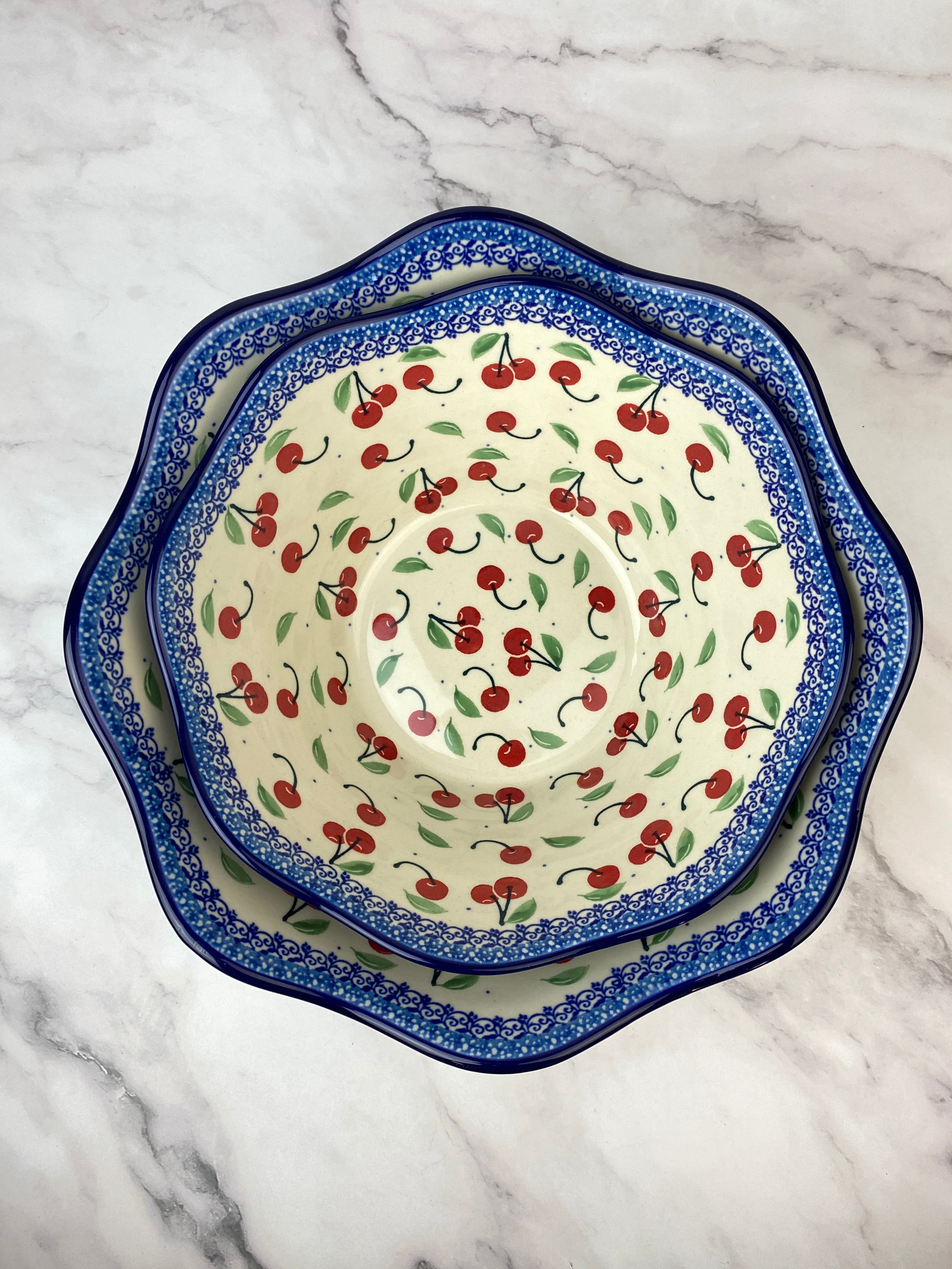 Large Wavy Serving Bowl - Shape 692 - Pattern 2715 – Polish Pottery ...