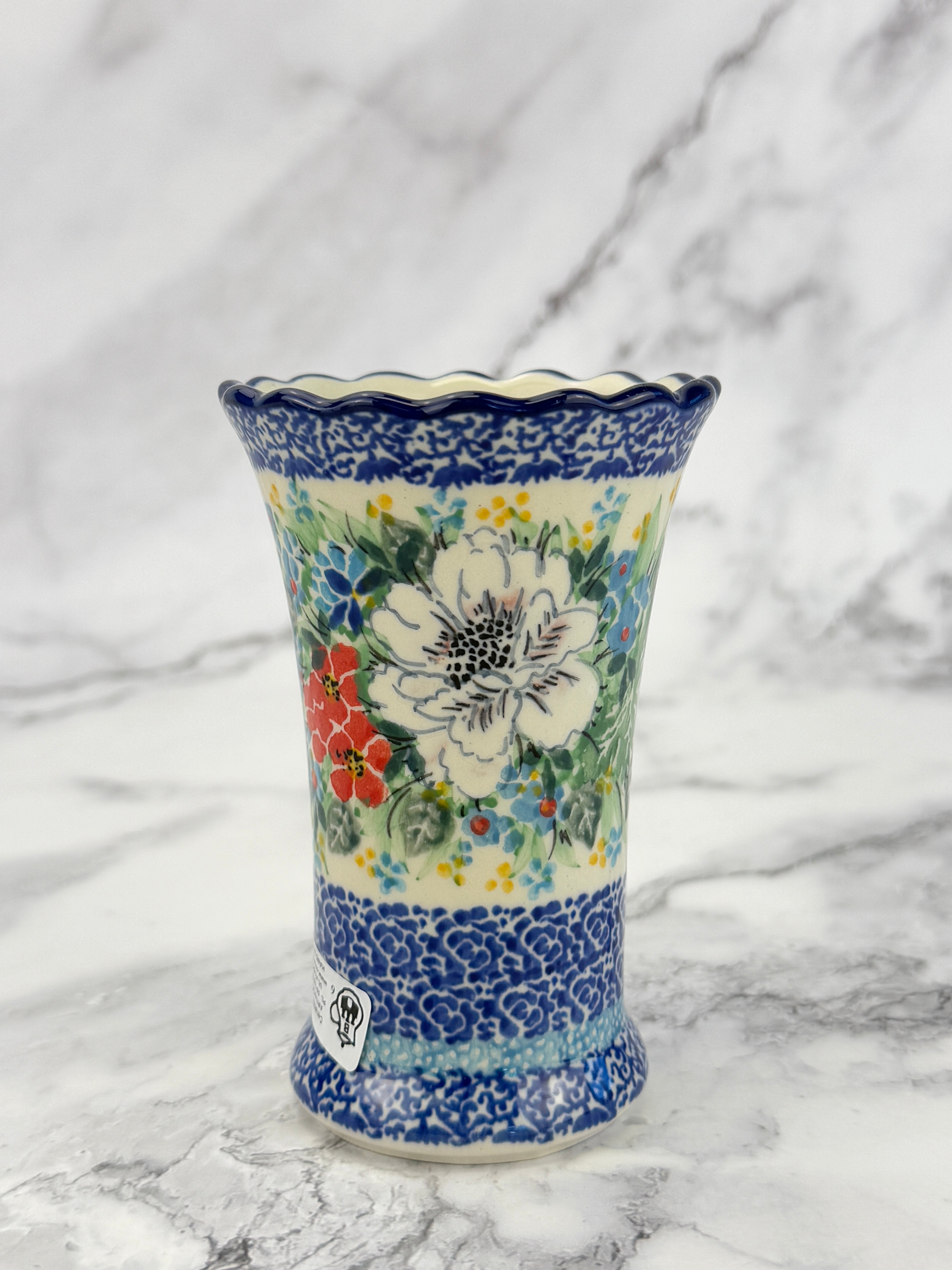 Ruffled Unikat Bud Vase - Shape 127 - Pattern U5156 – Polish Pottery ...