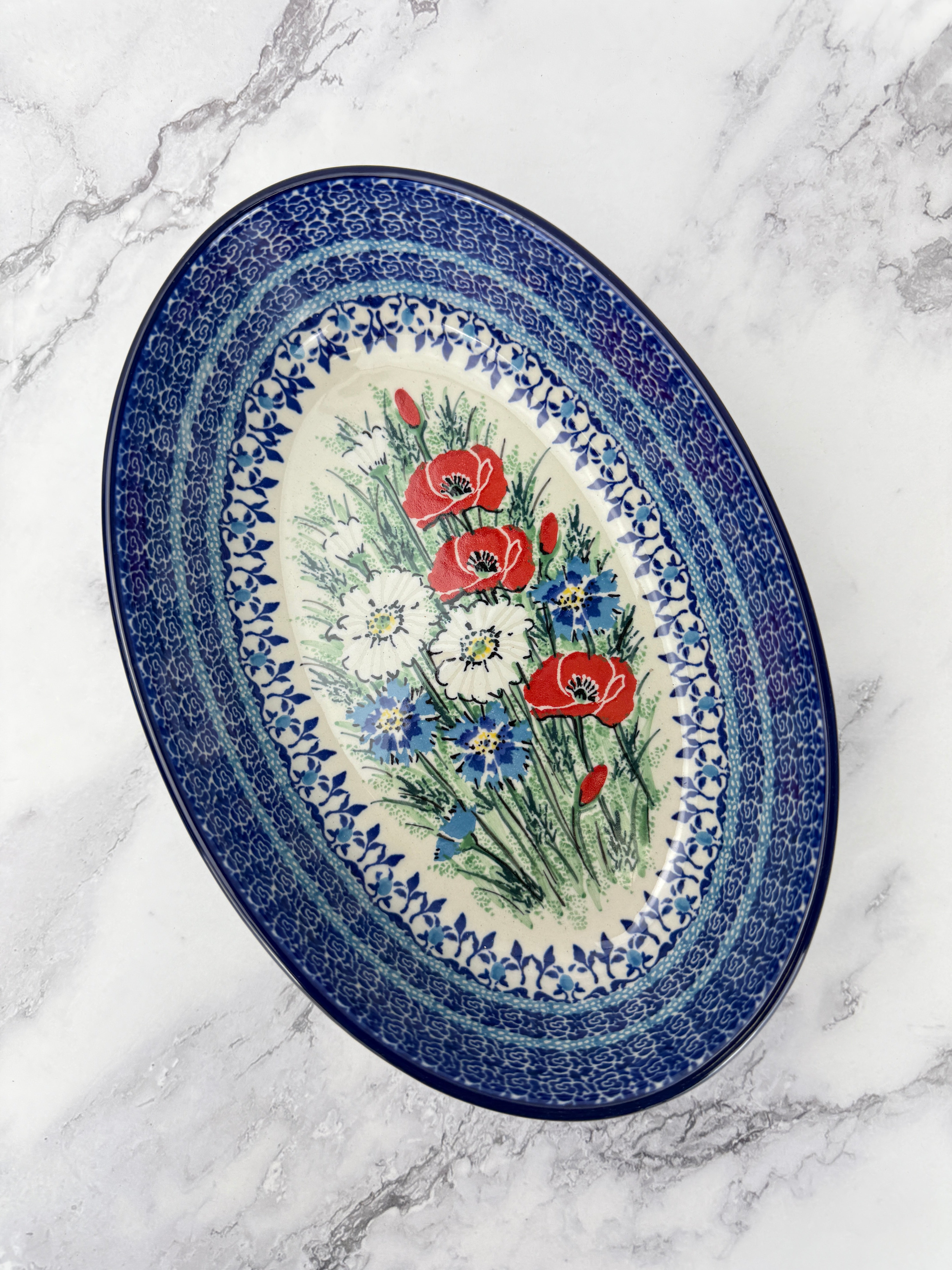Small Unikat Oval Baker - Shape 299 - Pattern U4953 – Polish Pottery ...